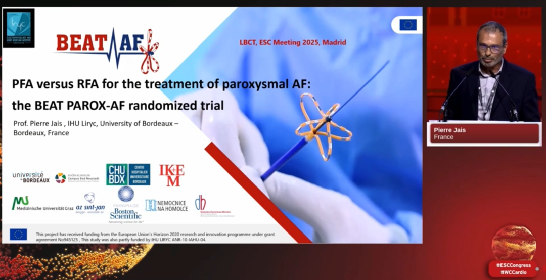 ESC 2025 | PFA vs. RFA治疗阵发性AF：BEAT PAROX-AF随机试验 -- 严道医声网